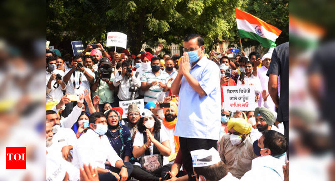 Delhi: Kejriwal joins anti-farm laws protest at Jantar Mantar, demands ...