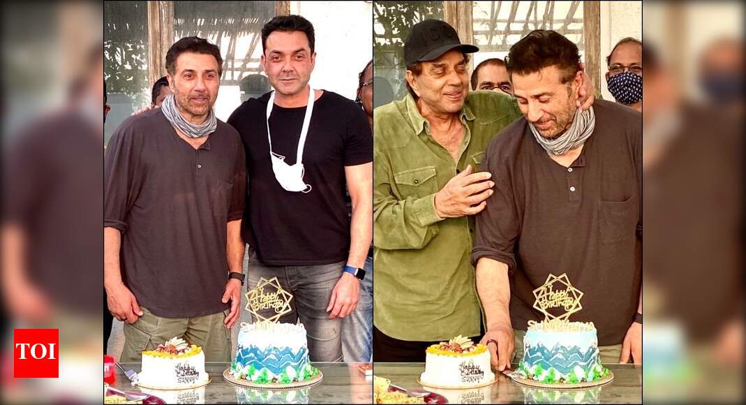 Dharmendra shares a glimpse from Sunny Deol's 64th birthday celebrations in true 'Deol style ...