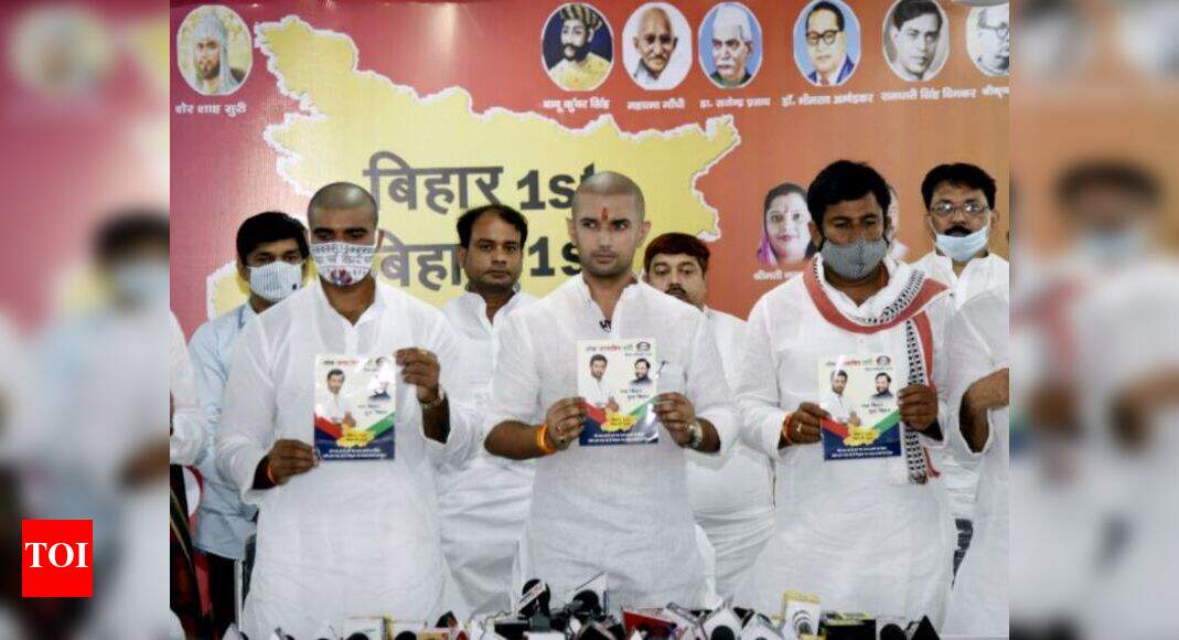 LJP manifesto 2020 Bihar: Chirag Paswan releases LJP manifesto 'Bihar ...