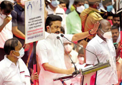 Tamil Nadu: DMK protest sees large crowd; more will follow, says M K ...