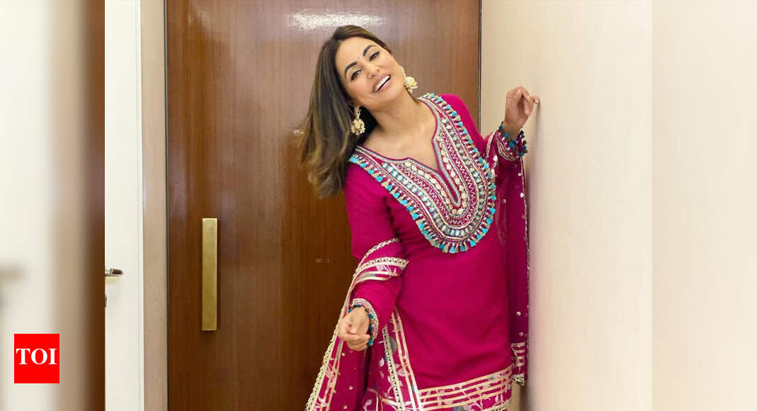 Hina Khan's rani pink sharara set is the perfect pick for Karwachauth ...