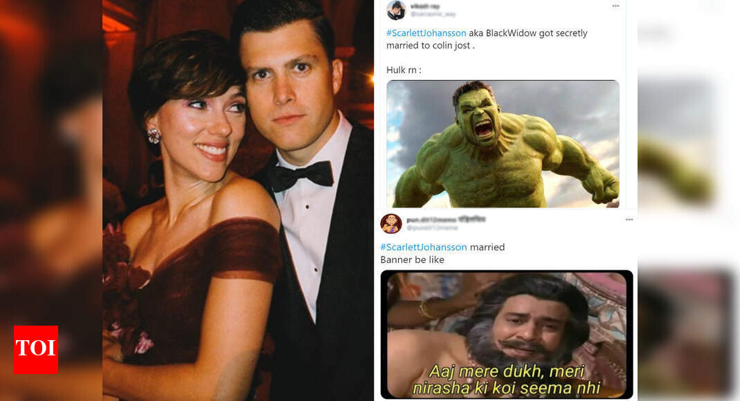 Scarlett Johansson's secret wedding to Colin Jost has fans Hulking out ...