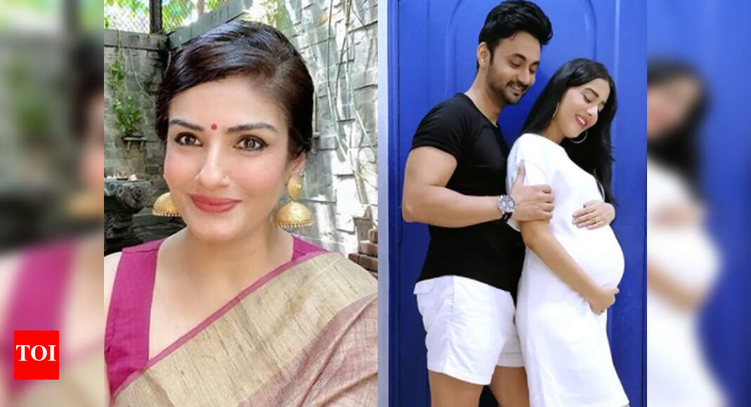 Raveena Tandon congratulates Amrita Rao and Anmol as they turned ...