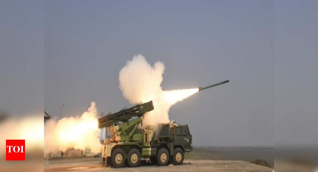 DRDO test fires Pinaka rocket system | India News - Times of India