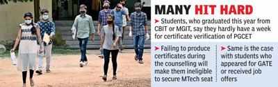 With no certs, CBIT & MGIT students may lose job offers | Hyderabad ...