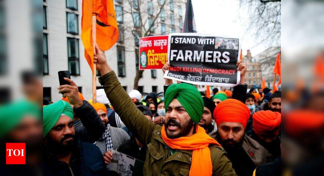 'Khalistani' flags seen at London protest held in solidarity with ...