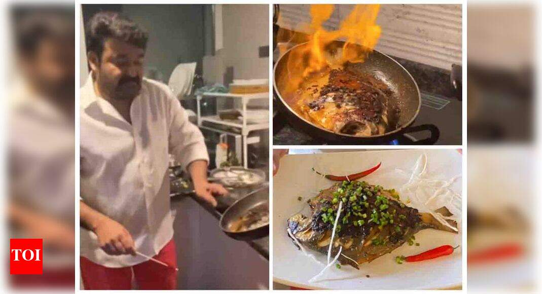 Mohanlal tries his hand at fish flambé | Malayalam Movie News - Times ...