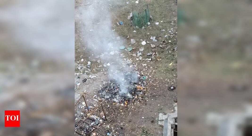 Garbage disposal and burning inside TEMPLE - Times of India