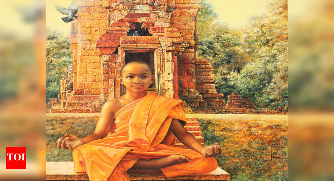 Artist Swapan Roy depicts Buddha and his philosophy in his paintings ...