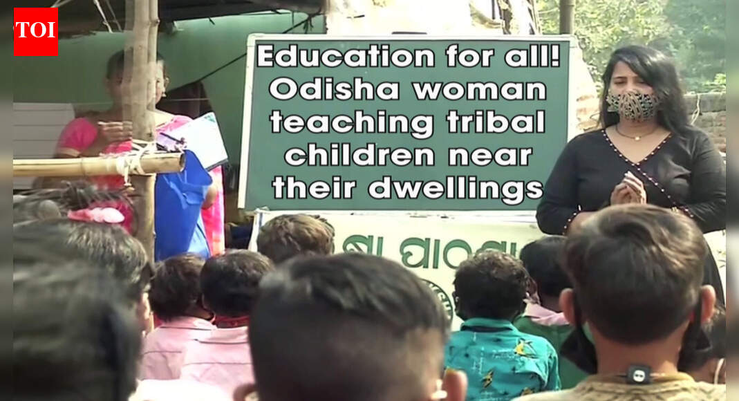 Education for all! Odisha woman teaching tribal children near their ...
