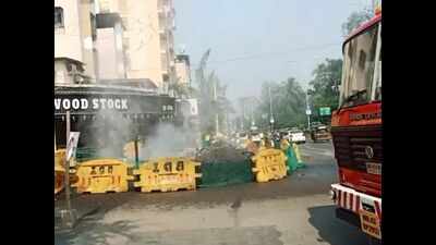 Navi Mumabi: MGL's gas pipeline bursts during road-digging work | Navi ...
