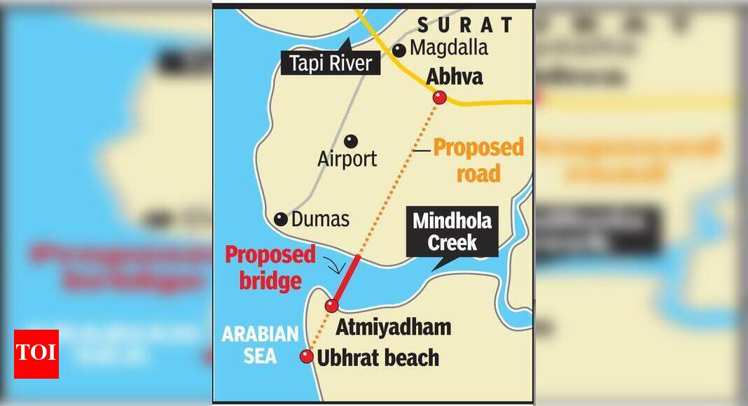 Bridge over Mindhola creek spurs talk of airport at Navsari | Surat News - Times of India