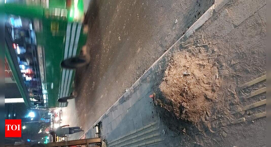 smooth road, bumpy footpaths - Times of India