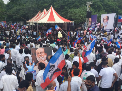 Rajinikanth fans hold demonstration in Chennai, urge the actor to enter ...