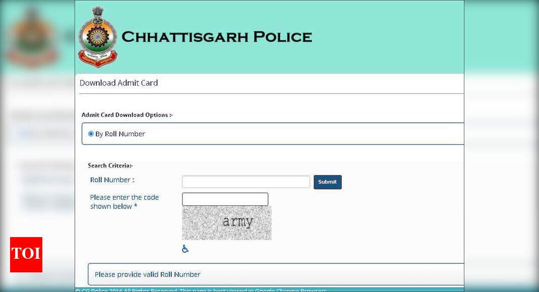CG Police Admit Card: Chhattisgarh Police Constable DEF PET Admit Card ...