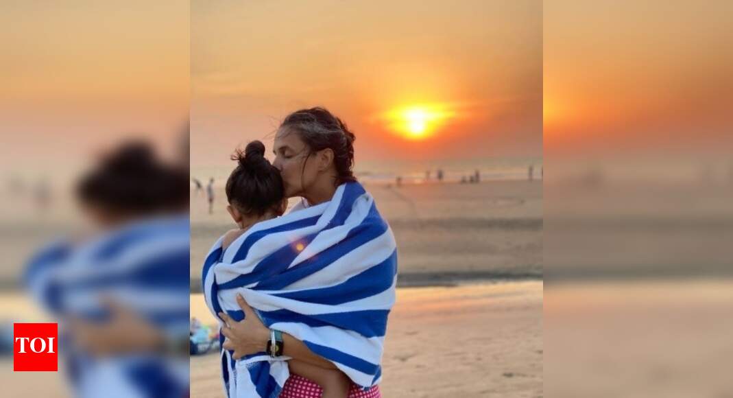 Neha Dhupia’s magic hour beach PIC with daughter Mehr is winning hearts ...