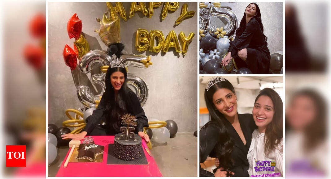 PICS: Shruti Haasan rings in her birthday with friends, balloons and ...