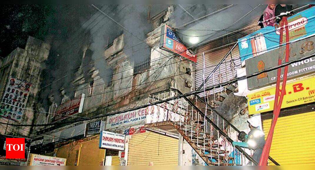 Fire at three-storied building in Abids | Hyderabad News - Times of India