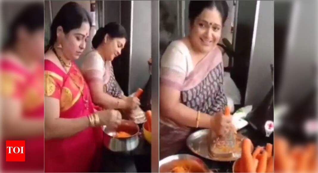 Watch: Kannadati actress Chitkala Biradar prepares Carrot Halwa on the ...