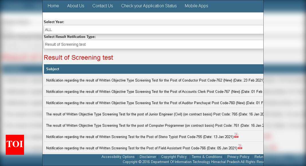HP HRTC Conductor written exam result 2021 released at hpsssb.hp.gov.in ...