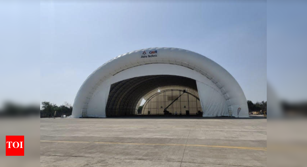 India gets its first inflatable hangar at Hyderabad airport - Times of ...