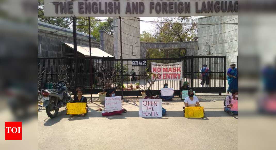 Eflu Hyderabad: EFLU students protest seeking reopening of hostels ...