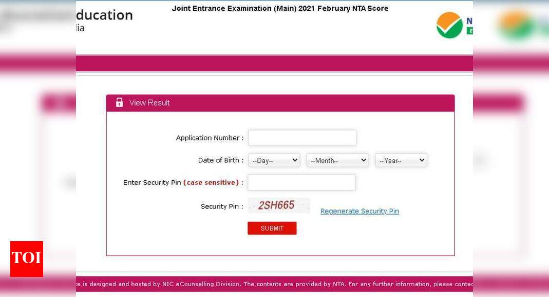 JEE Main 2021 results: Six candidates receive 100 NTA Score - Times of ...