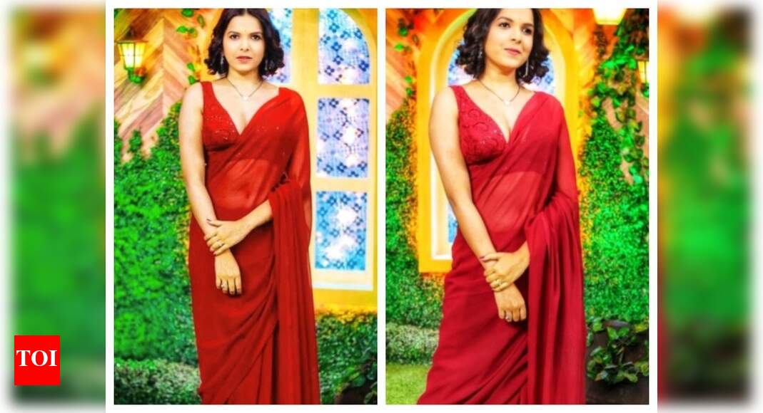 Photos: Mitali Mayekar looks ravishing in this red saree | Marathi ...