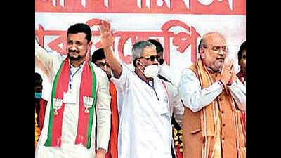 West Bengal assembly elections: Adhikari patriarch Sisir formally joins BJP in Amit Shah’s ...