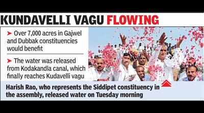 Godavari water from Kaleshwaram project reaches Siddipet stream ...