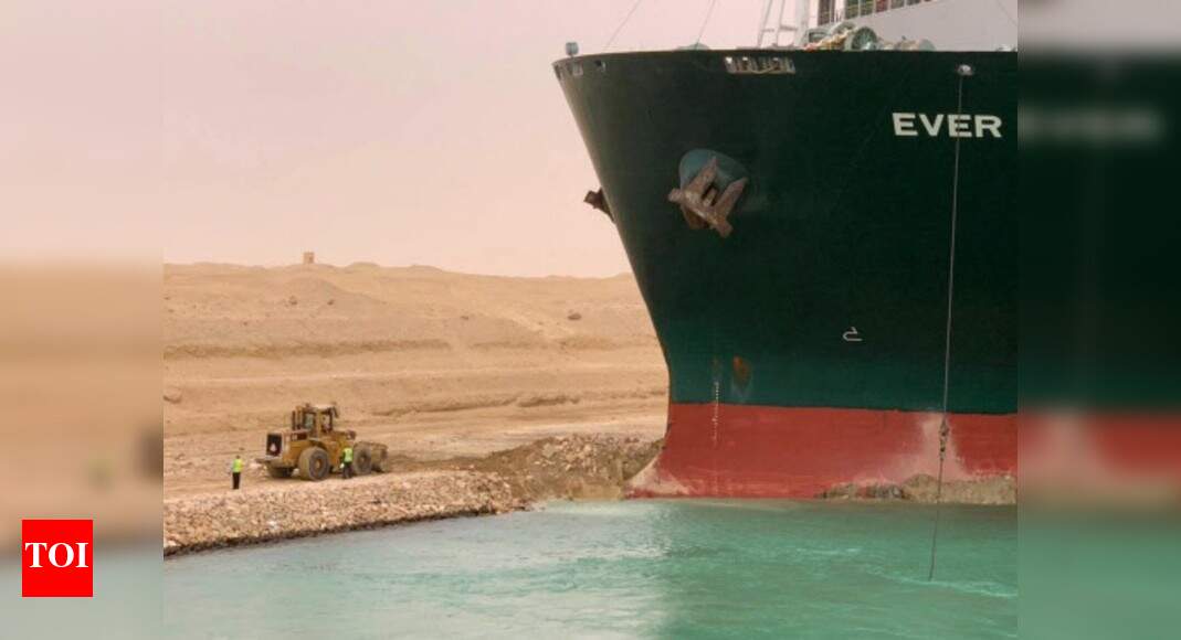 Giant Ship Blocks Suez Canal After Veering Off Course In Sandstorm Times Of India