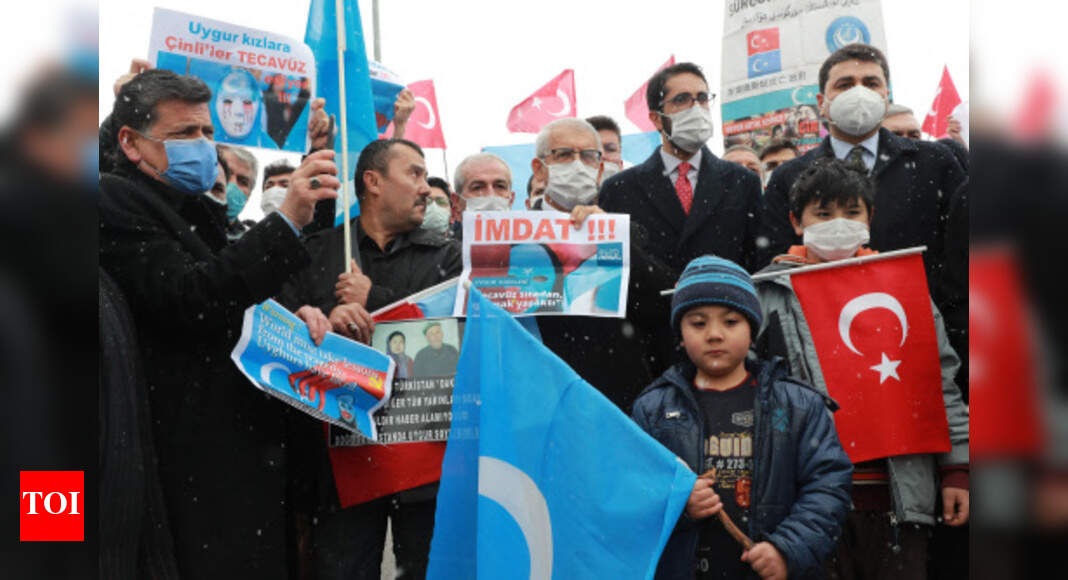 Uighur muslims protest amid Chinese FM Turkey visit - Times of India