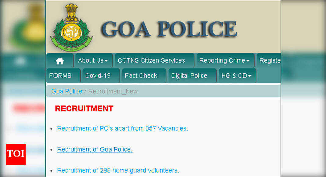 Goa Police Recruitment 2021: Apply offline for 1097 SI, Constable and ...