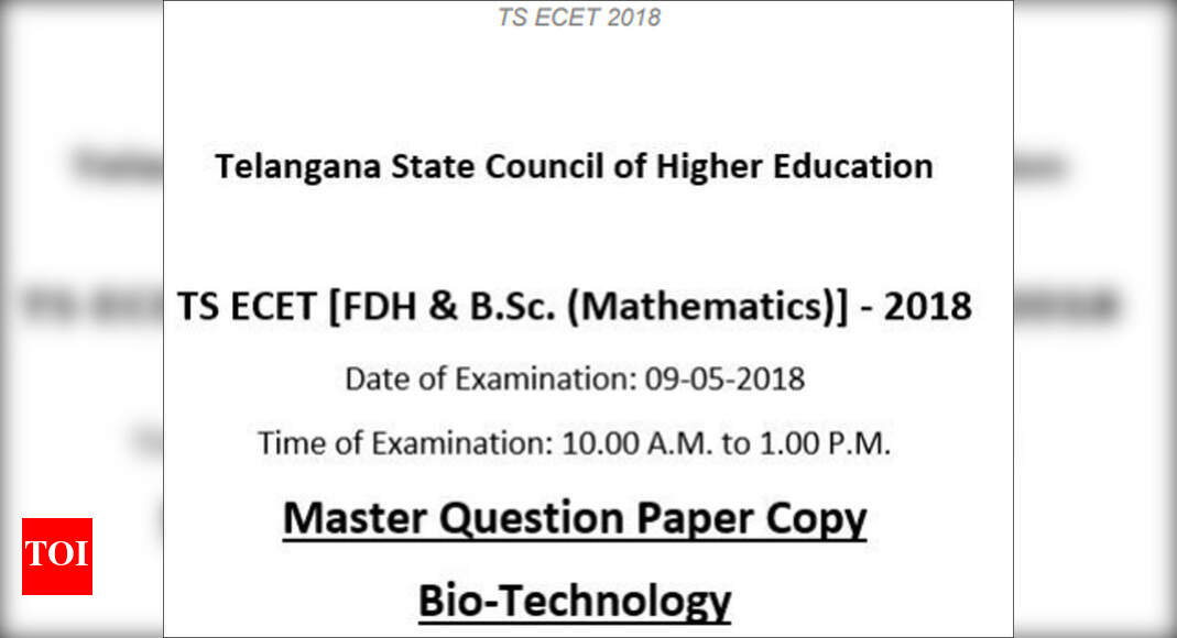 TS ECET Previous Year Question Papers: Telangana ECET last year ...