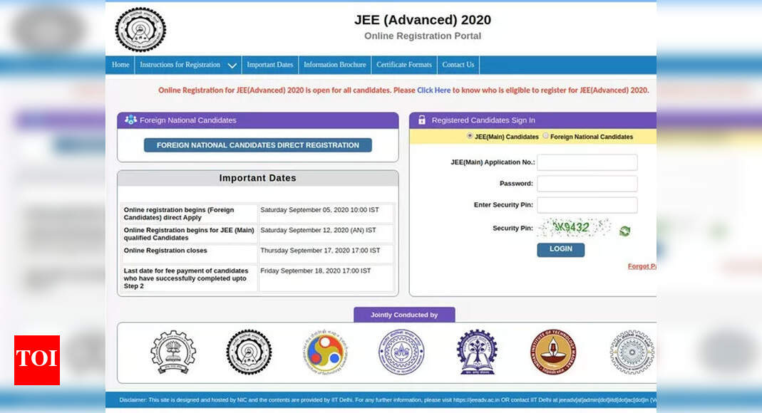 JEE Advanced Registration: JEE Advanced Test Registration & Application ... JEE Advanced Registration: JEE Advanced Test Registration & Application ...