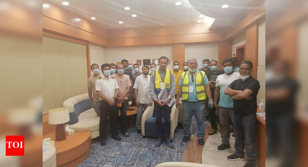 Indian crew aboard Ever Given receive visitors for first time since ...