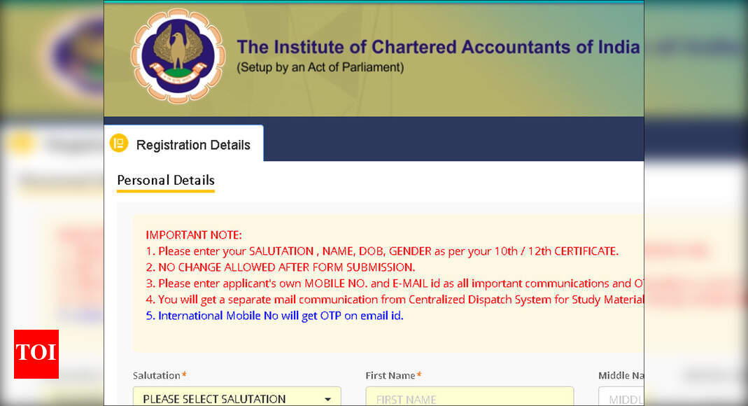 ICAI Foundation Course 2021 registration begins, apply here - Times of ...