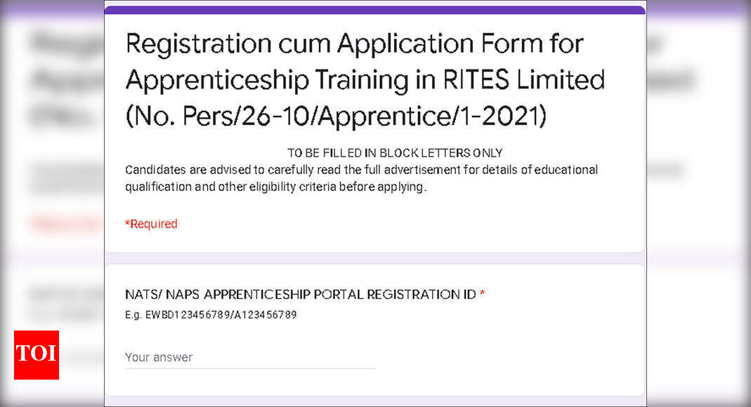 RITES Apprenticeship Training 2021: Apply online for 156 posts at rites ...