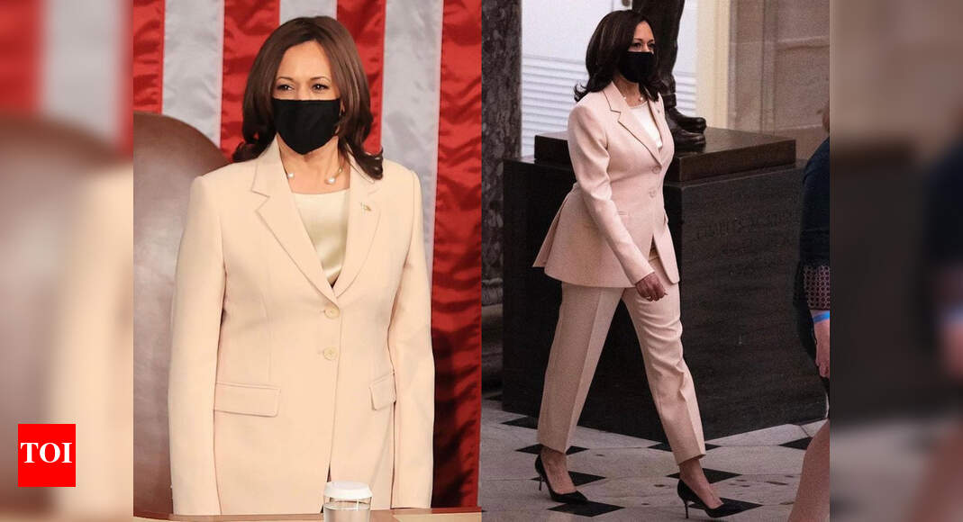 Kamala Harris wears an off-white Prabal Gurung suit at Congress speech ...