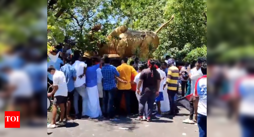 Crowd at DMK party headquarters: Election Commission suspends Teynampet ...