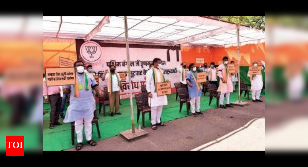 BJP stages protest over Bengal violence in Rajasthan | Jaipur News ...