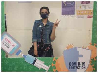 Janaki Pathak takes her first jab of Covid-19 vaccine; see pic ...