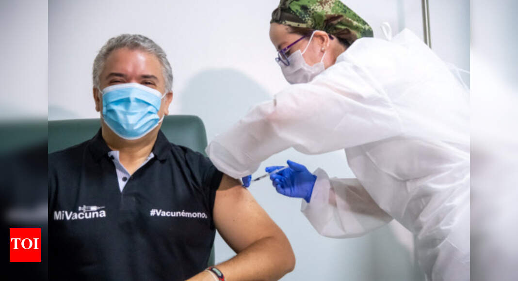 Colombian president receives first dose of Covid-19 vaccine - Times of ...