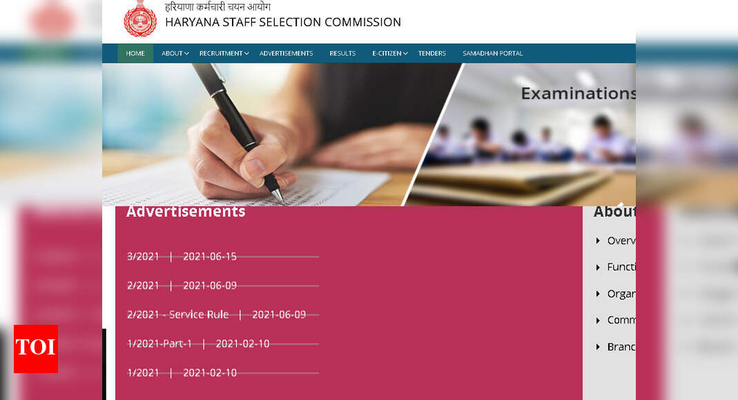 HSSC Recruitment 2021: Apply online for 465 Sub-Inspector posts - Times ...
