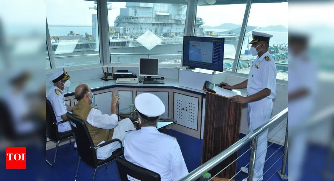 Defence minister Rajnath Singh reviews development works at Karwar ...