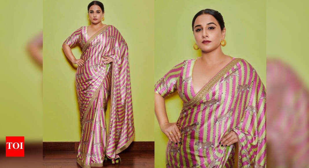 Vidya Balan rocks this tiger print striped sari - Times of India