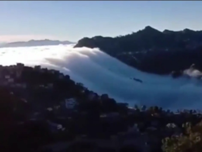 Viral video shows clouds descending mountains - Times of India
