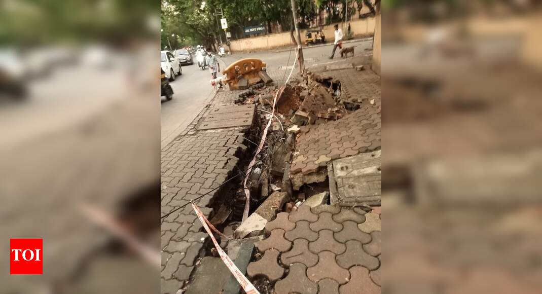 footpath damage - Times of India