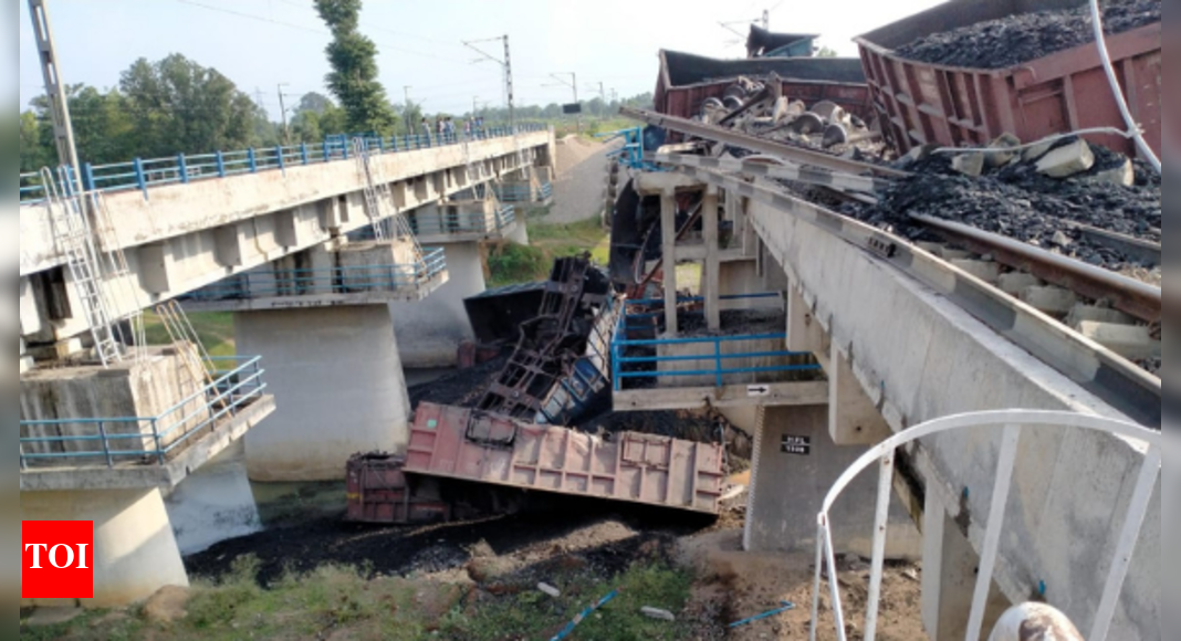 Madhya Pradesh: Goods train wagons fall off bridge, no casualties ...