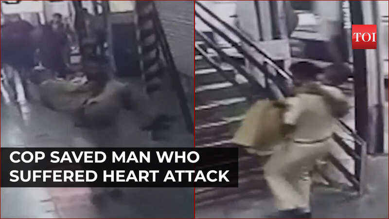 Viral Video: Viral video: Railway cop suffered heart attack, saved by ...